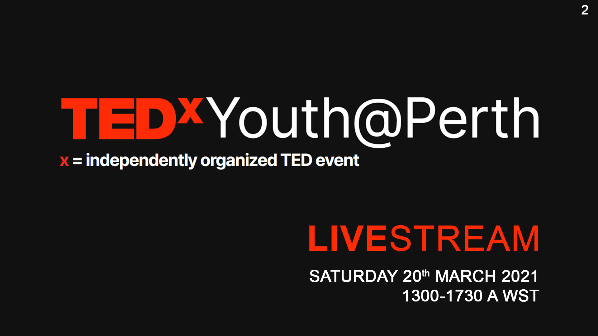 TEDxYouth@Perth Livestream